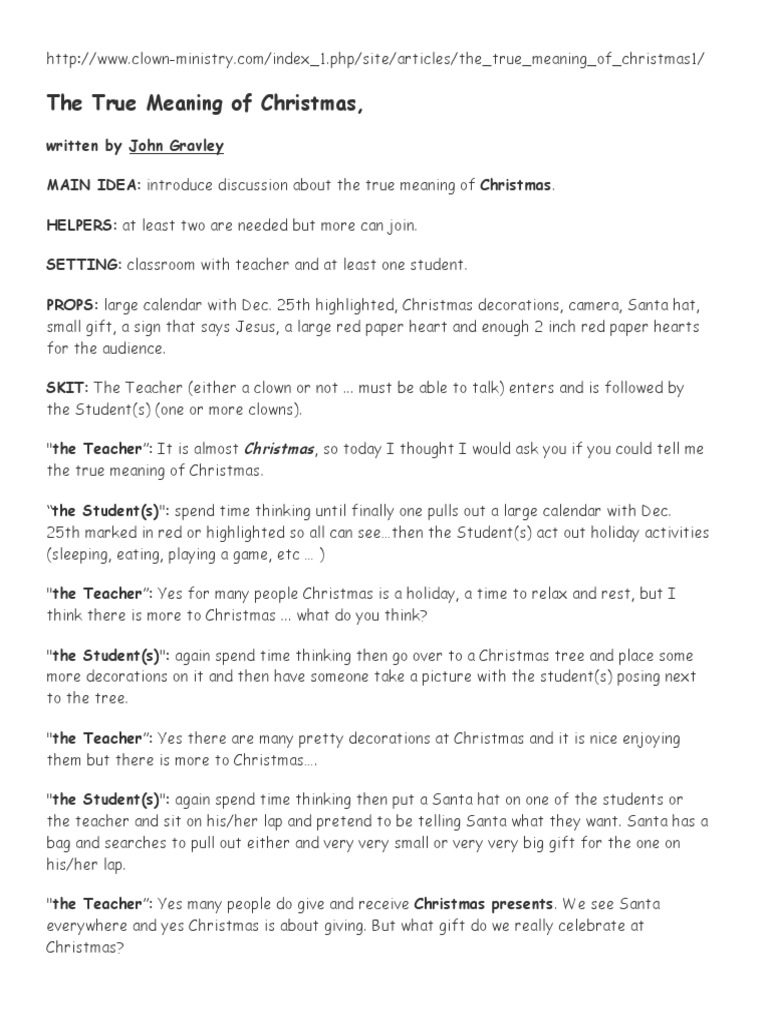 The True Meaning of Christmas | PDF | Christmas | Santa Claus
