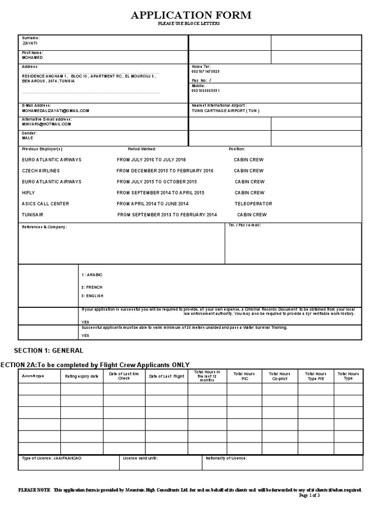 AAI Cabin Crew Application Form | PDF | Flight Attendant | Aerospace