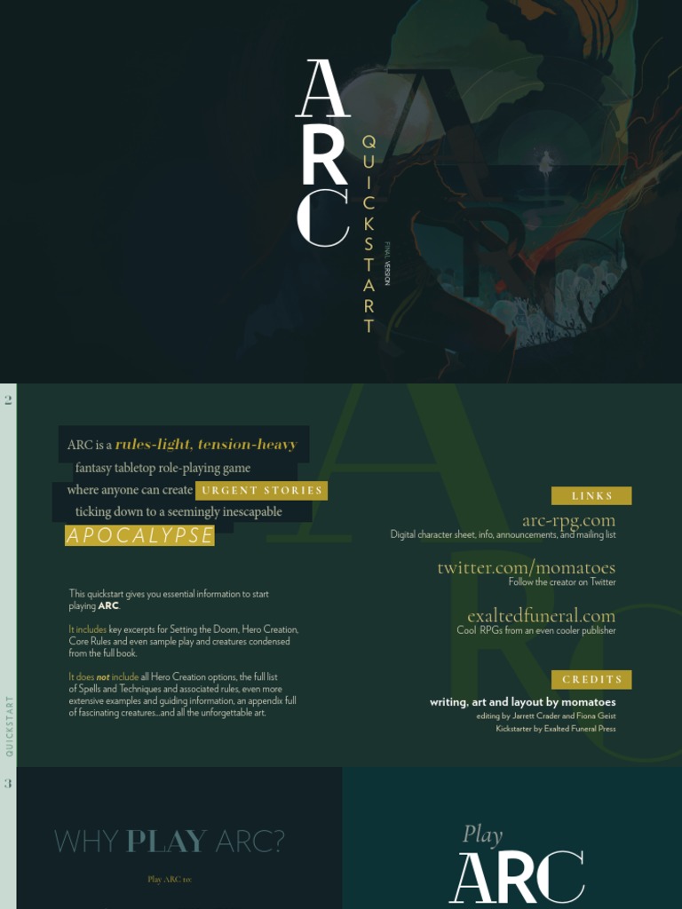 ARC Quickstart Final 1 | PDF | Role Playing Games