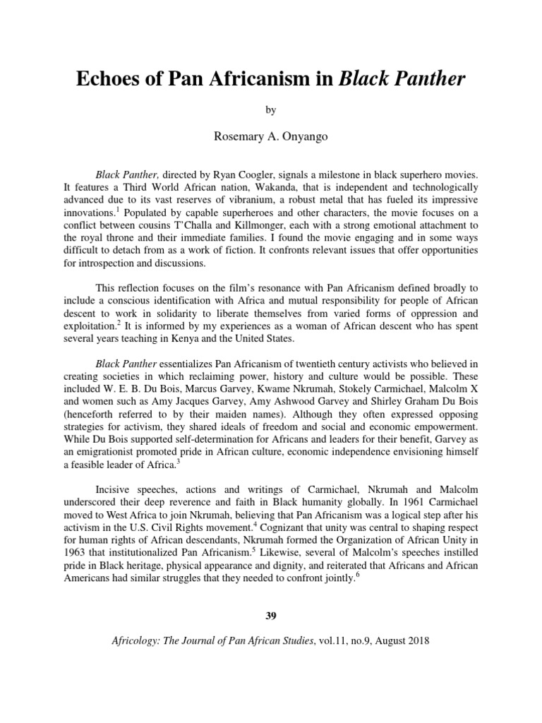 Black Panther's Pan-African Echoes | PDF | Pan Africanism | Africana ...