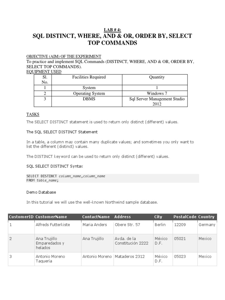 SQL Lab 4 | PDF | Computer Data | Computing