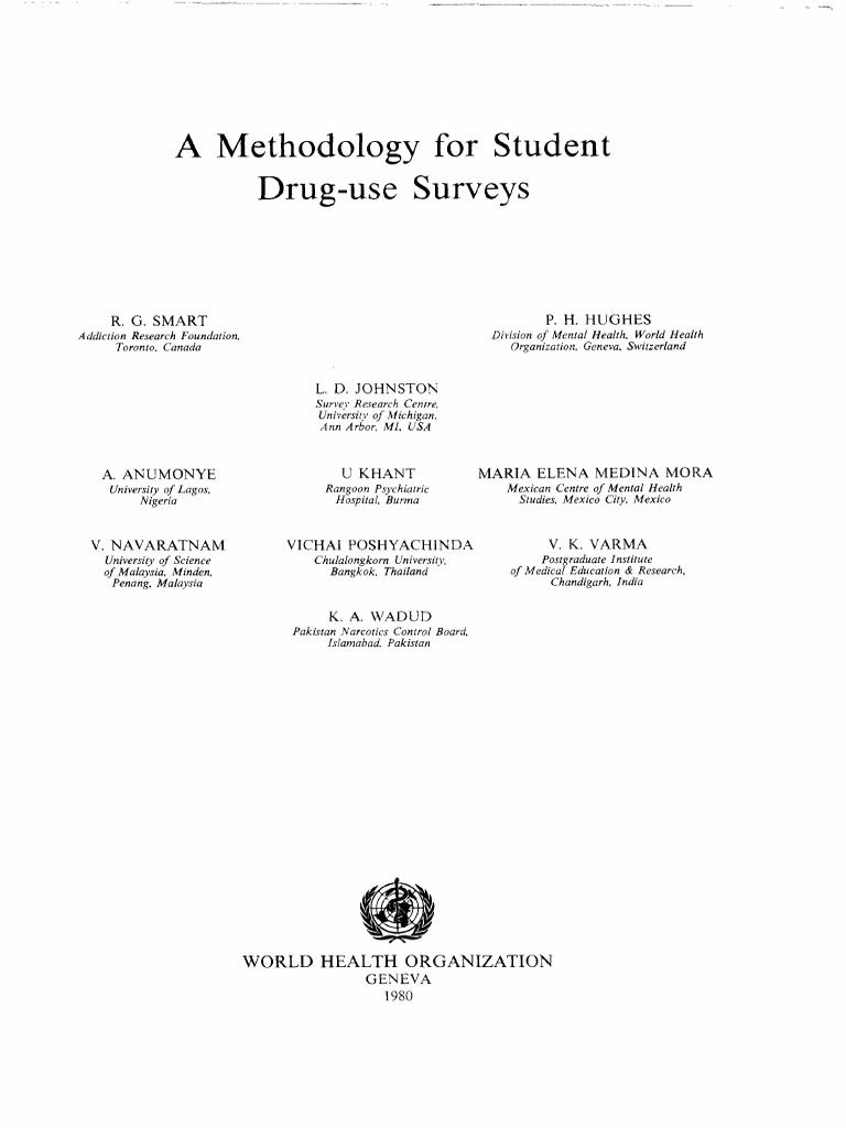 Student Drug Use Survey Methodology | PDF | Survey Methodology | Self ...