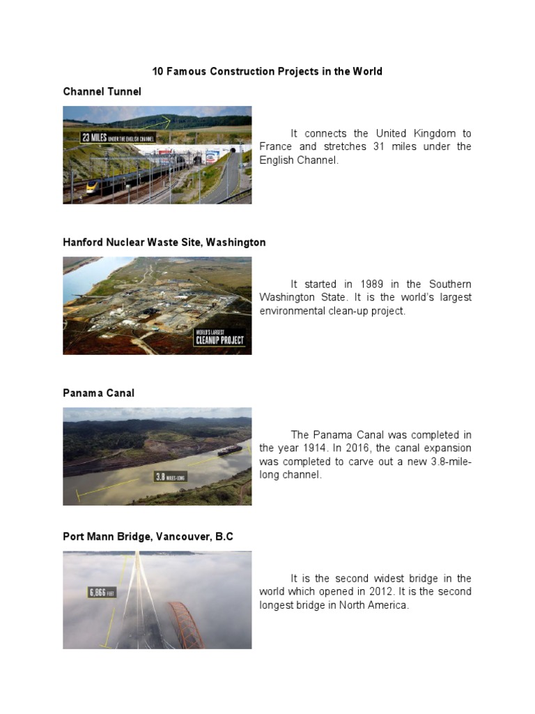 10 Famous Construction Projects in The World Channel Tunnel | PDF ...
