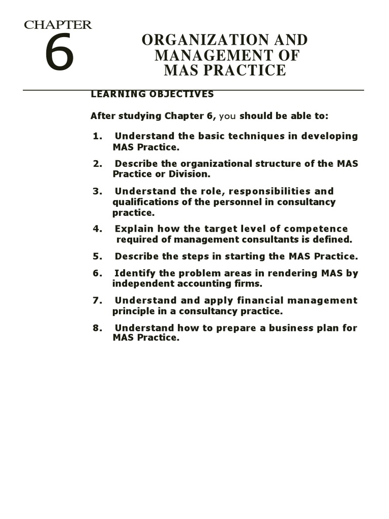 Organization of MAS Practice Management | PDF | Certified Public ...