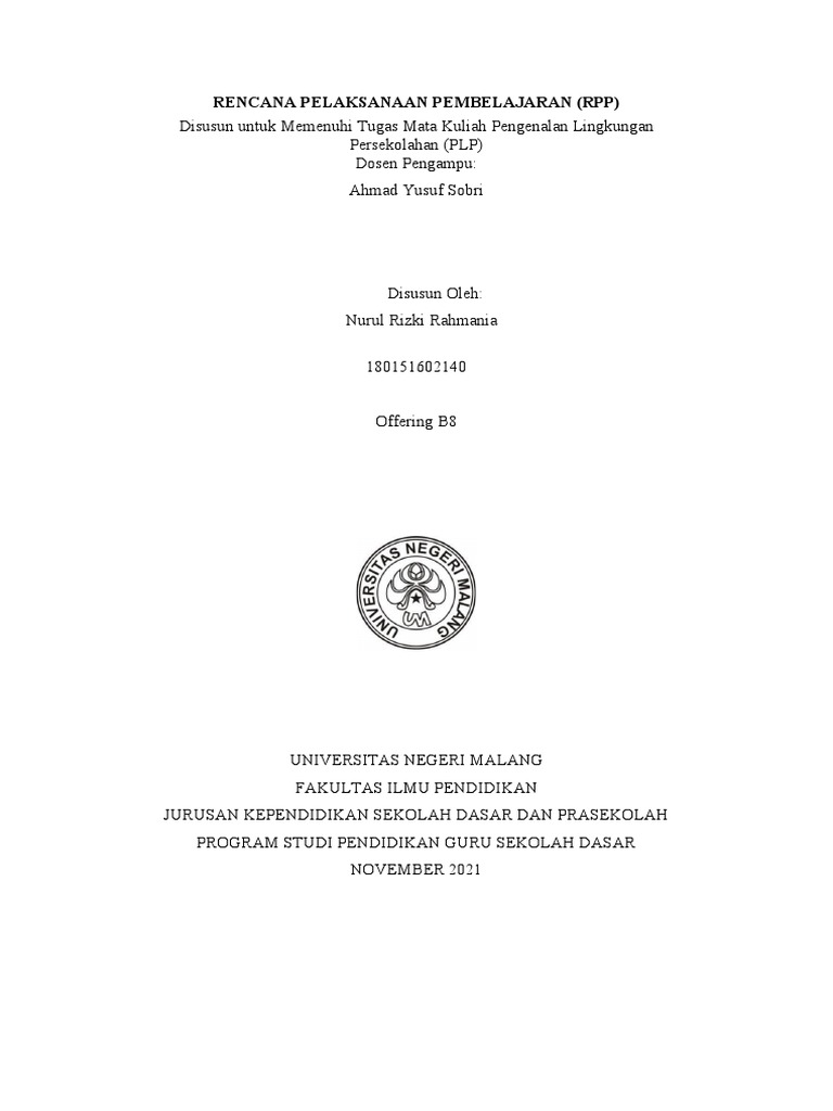 RPP Kelas 3 Tema 4 Subtema 2 Pemb 5 | PDF