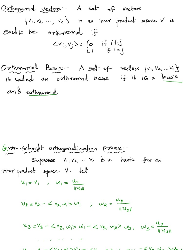 Gram-Schmidt Orthogonalization Process | PDF
