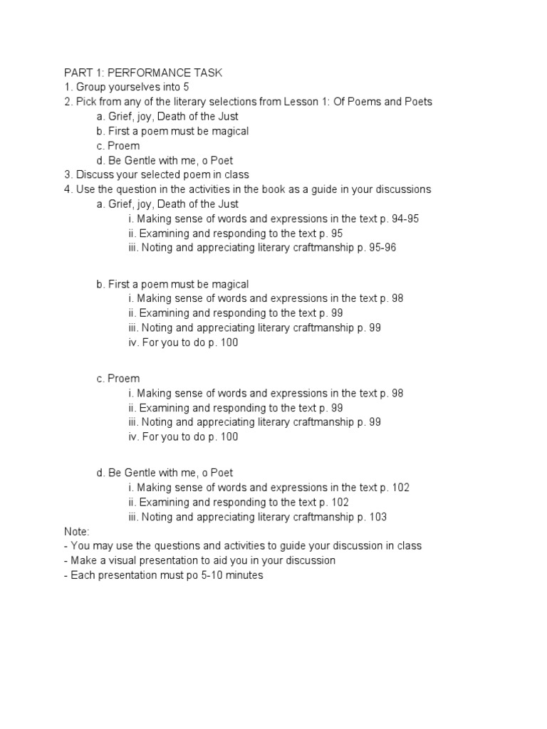 Analyzing Poetic Devices and Literary Elements in Four Poems | PDF ...