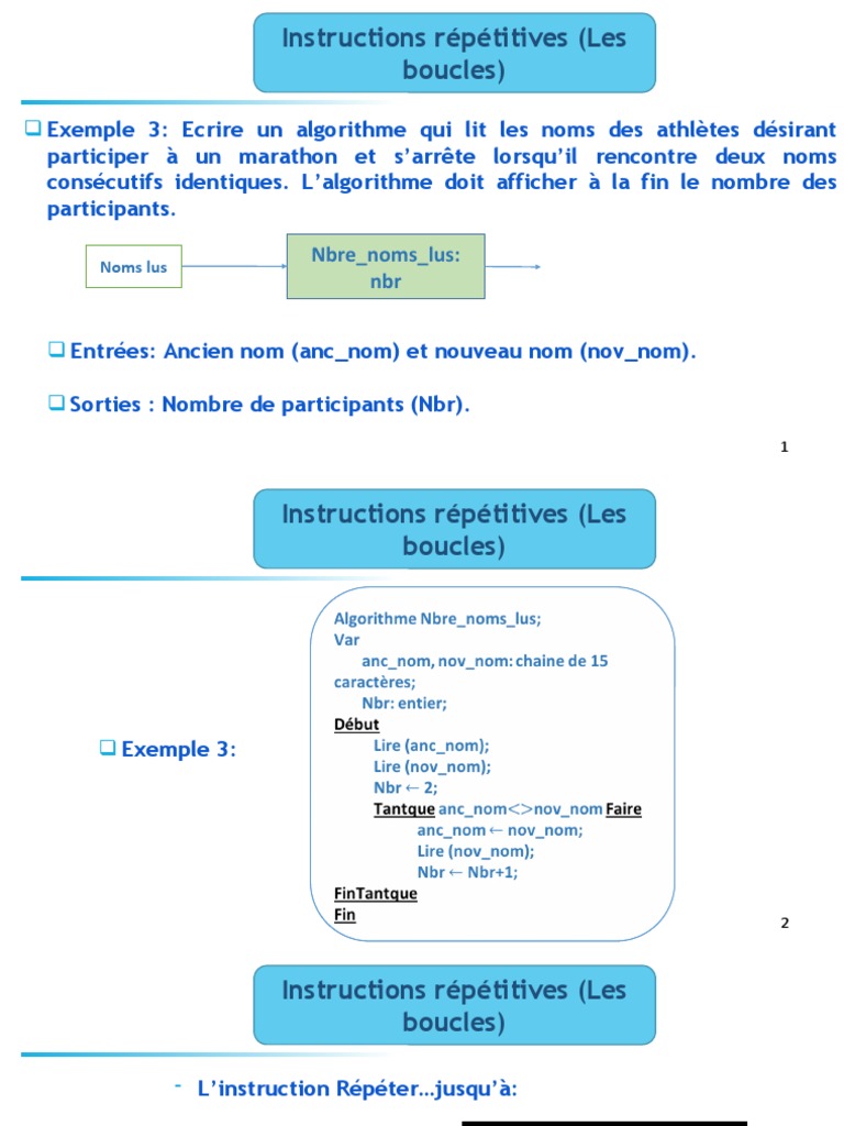Algorithmique 4ème Partie | PDF | Structure de contrôle | Intégral