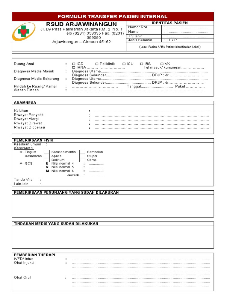 Formulir Transfer Internal | PDF