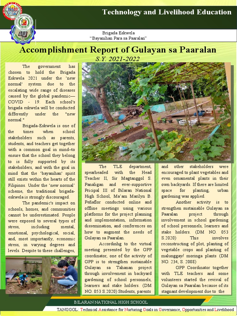 GPP Accomplishment Report | PDF | Agriculture | Vegetables