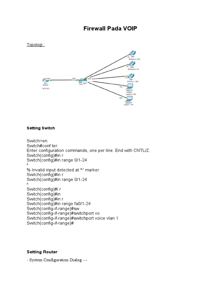 Firewall Pada VOIP: Topologi | PDF | Network Switch | Computer Architecture