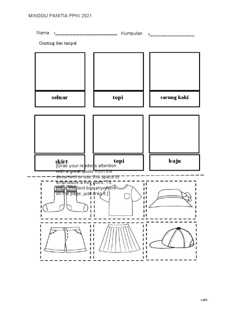 Lembaran Kerja Pakaian | PDF