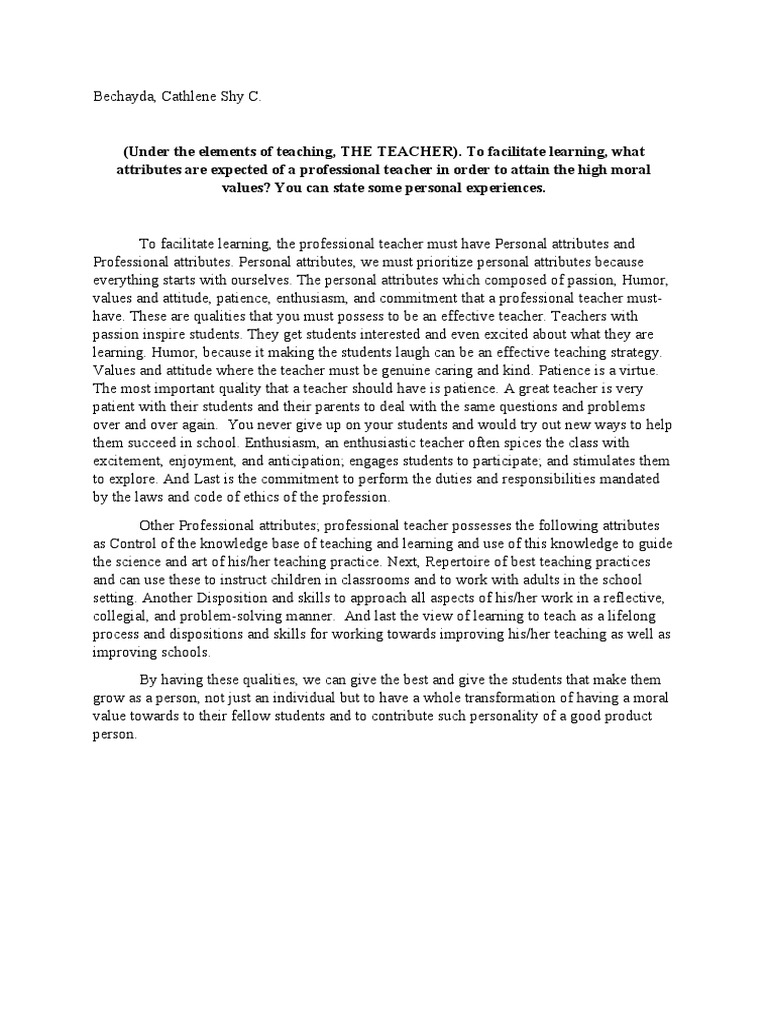 Bechayda, Act. 1 | Download Free PDF | Teachers | Learning