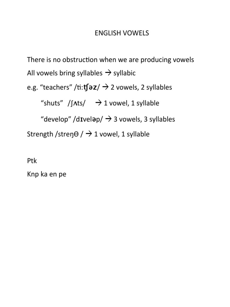 English Vowels | PDF | Vowel | Linguistics