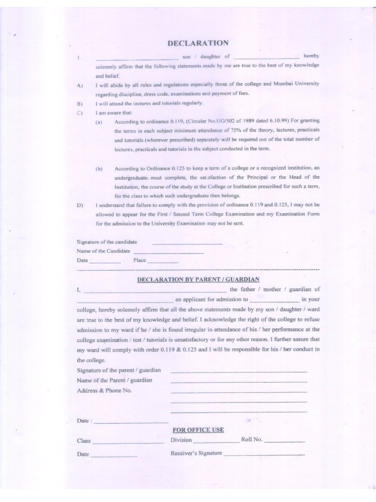 Yuva Raksha and Declaration | PDF