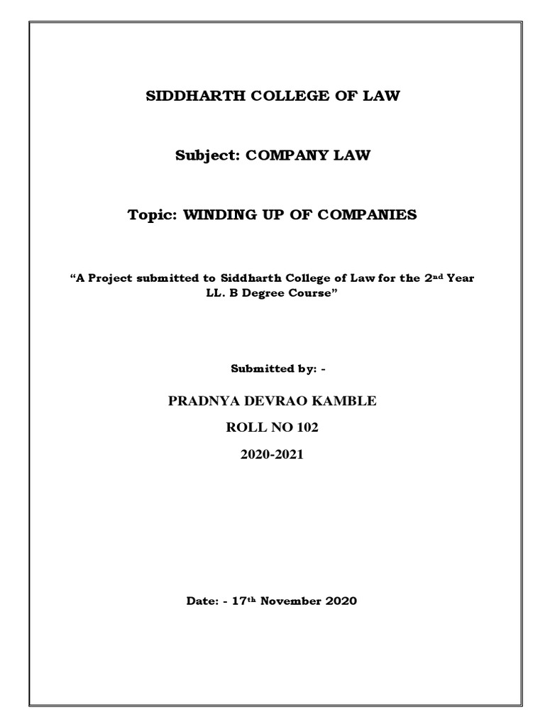 Winding Up of Companies | PDF | Liquidation | Bankruptcy