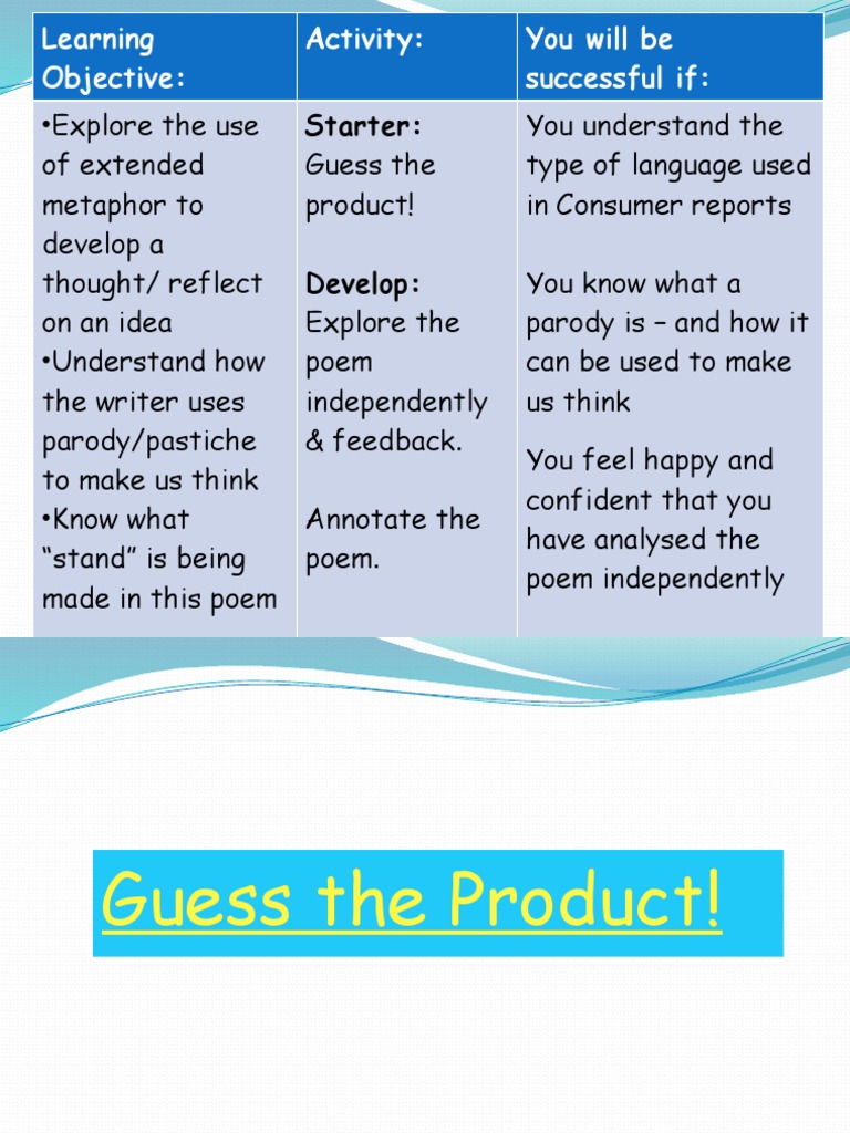 Studying The Poem A Consumer Report | PDF | Metaphor | Communication