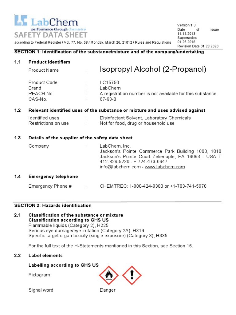 Safety Data Sheet Summary | PDF | Dangerous Goods | Physical Sciences