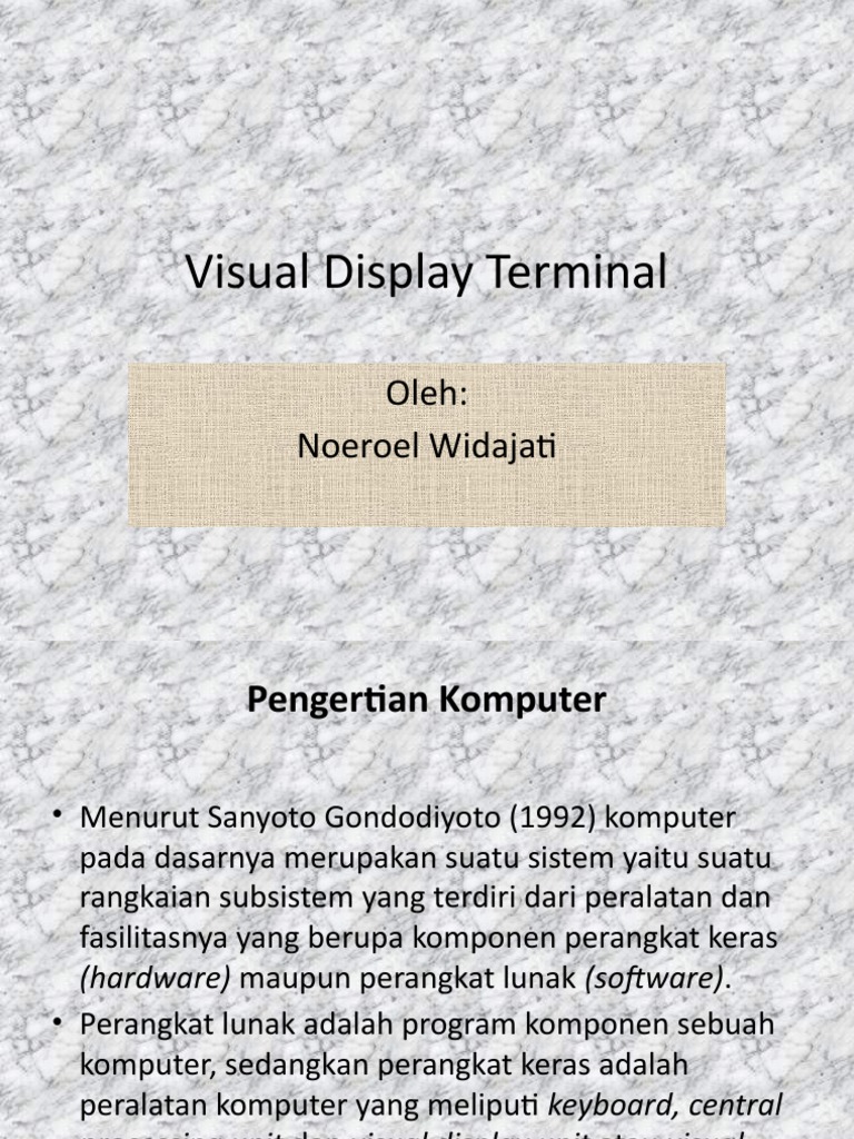 Visual Display Terminal | PDF