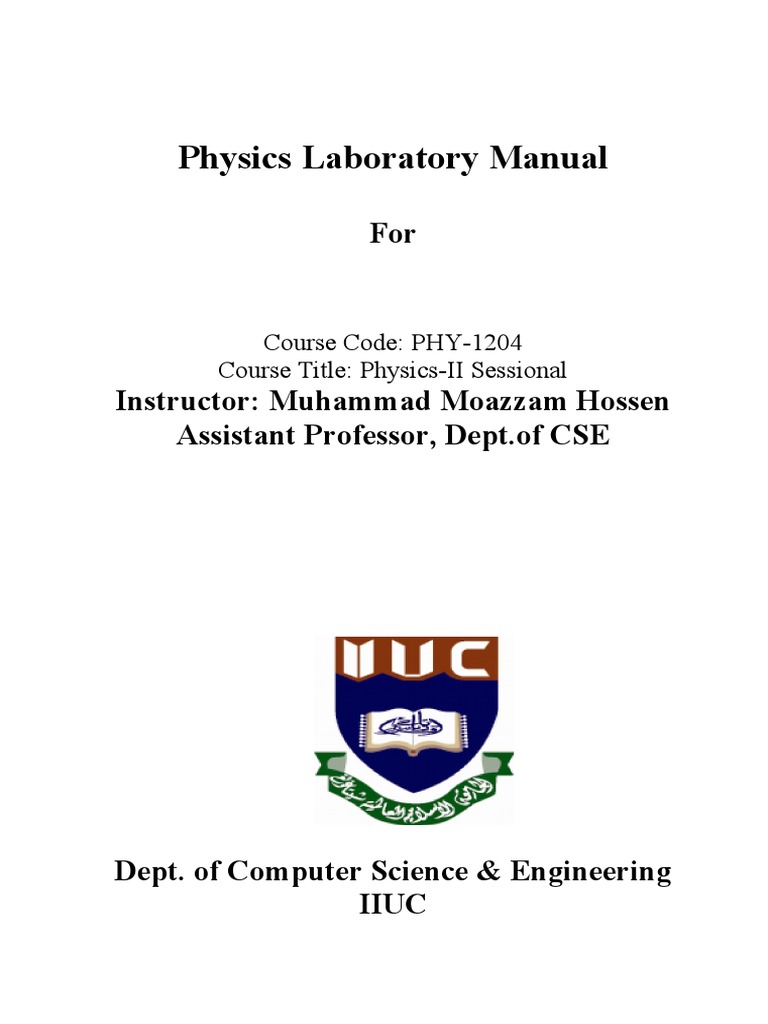Engineering Physics Laboratory Manual | PDF | Electrical Resistance And ...