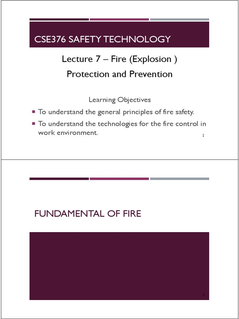 CSE376 - Lec6 Fire Protection and Prevetion | PDF | Fires | Firefighting