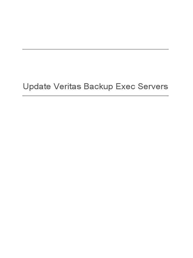 Veritas Backup Exec Update | PDF | Backup | Software Engineering