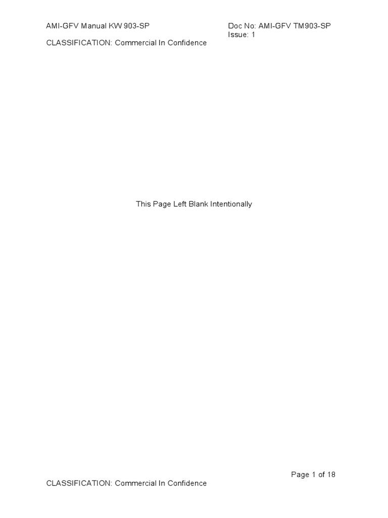AMI-GFV Manual KW 903-SP Doc No: AMI-GFV TM903-SP Issue: 1 ... AMI-GFV Manual KW 903-SP Doc No: AMI-GFV TM903-SP Issue: 1 ...
