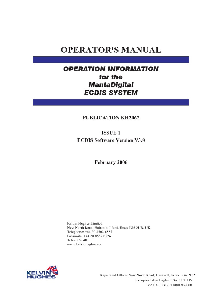 Operator'S Manual: Operation Information For The Mantadigital Ecdis System | PDF | Input/Output ...