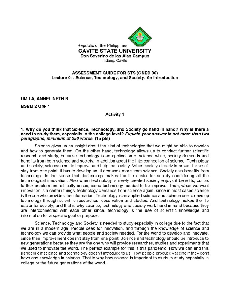 Umila Sts Activity1 | PDF | Science | Knowledge