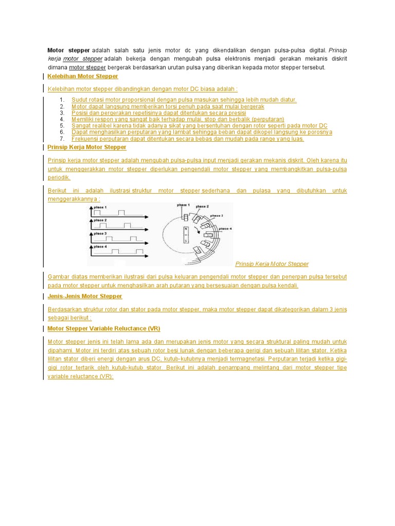 Prinsip Kerja Motor Stepper | PDF