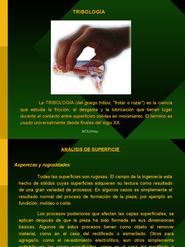 Introducción a la Tribología Verde | PDF | Fricción | Lubricante