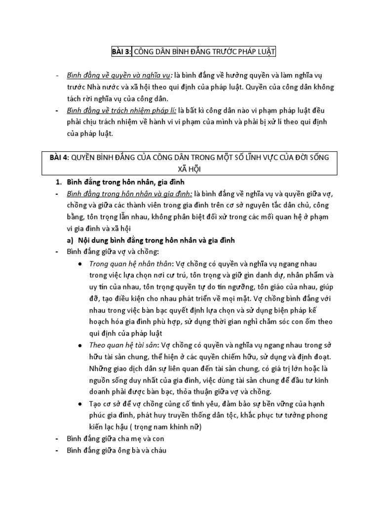 Tự luận GDCD 12 HK1 | PDF