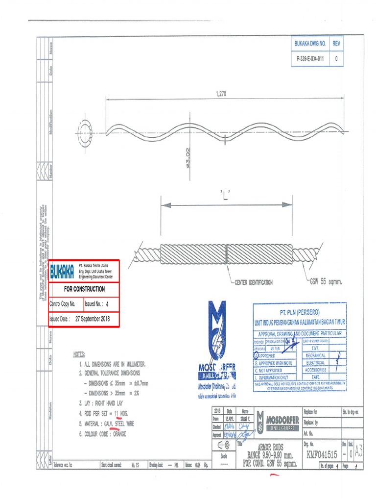 18 Armor Rods Range 9.50-9.90mm For Conductor GSW 55sqmm (NEN) For ...