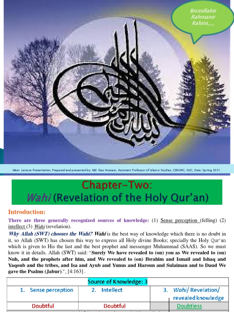Features of Wahi in Islam | PDF | Prophets And Messengers In Islam | Quran