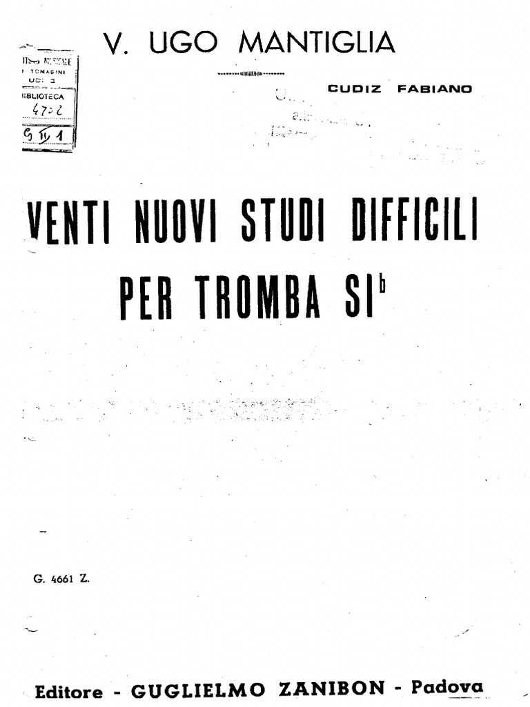 Ugo Mantiglia - 20 Studi Per Tromba | PDF