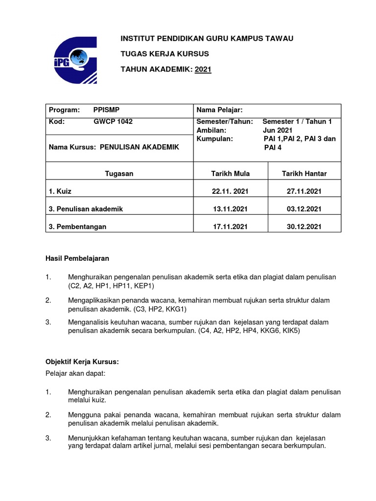 Soalan Kerja Kursus GWCP 1042 | PDF | Karier & Perkembangan | Seni
