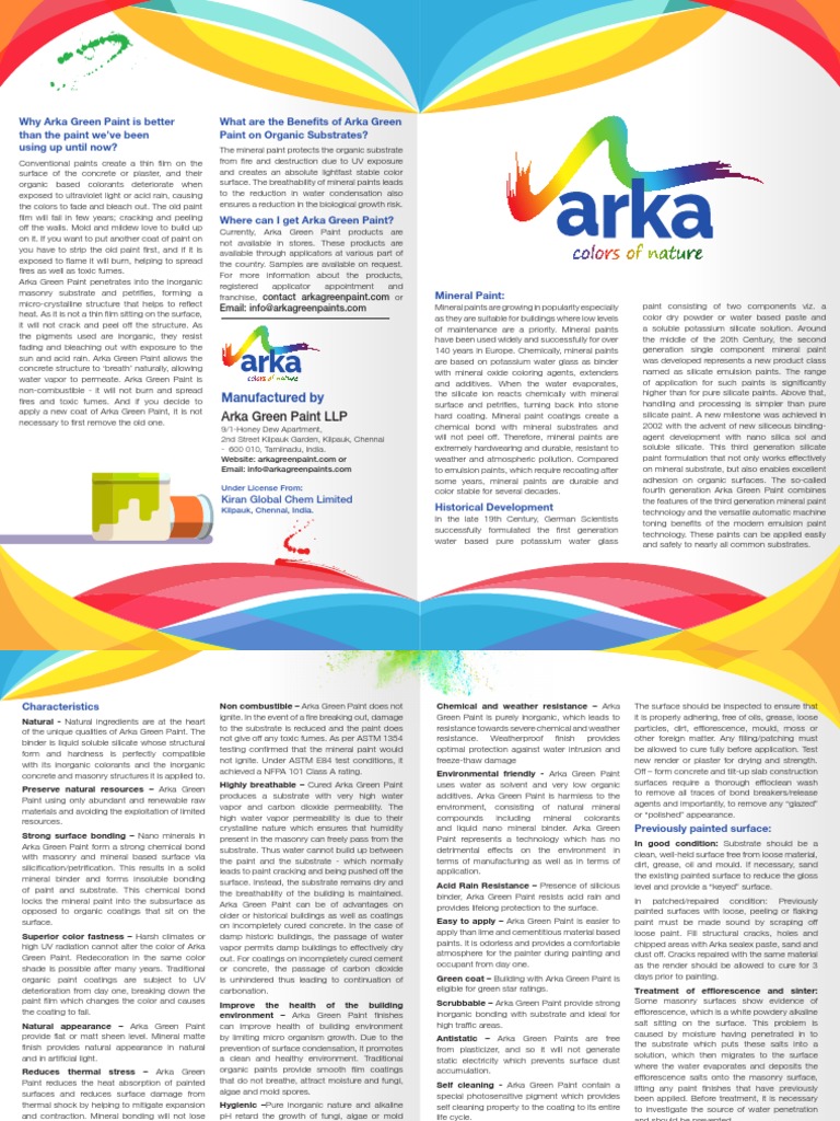 Arka Brochure | PDF | Paint | Concrete