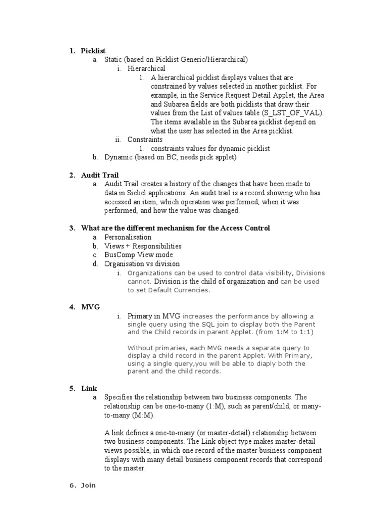 Siebel Revision | PDF | Parameter (Computer Programming) | Hyperlink