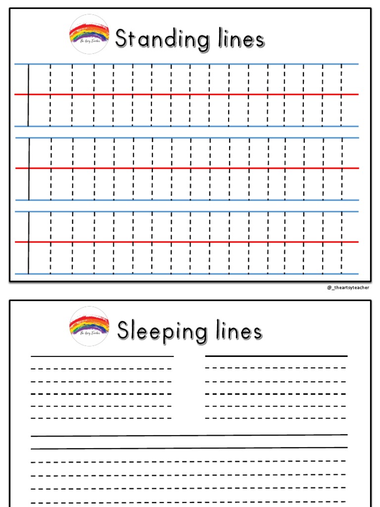 Prewriting Strokes - Line Tracing | PDF