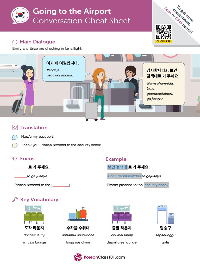 Going To The Airport Conversation Cheat Sheet: Main Dialogue | PDF ...
