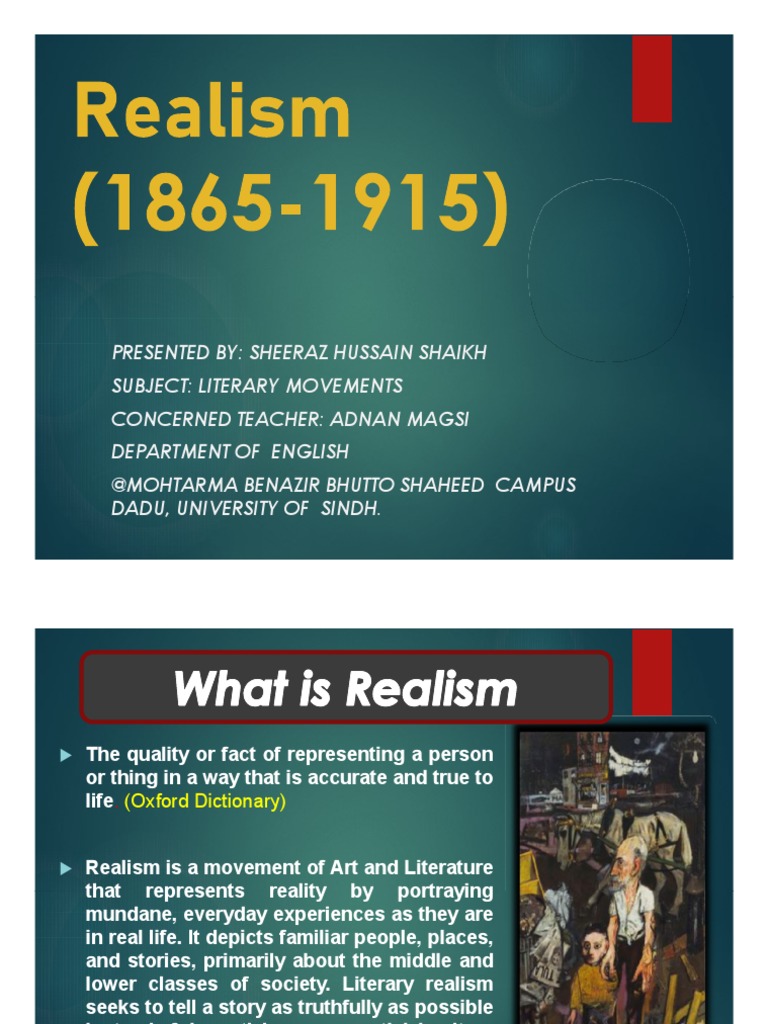 Realism Movement in English Literature | PDF | Realism (Arts ...