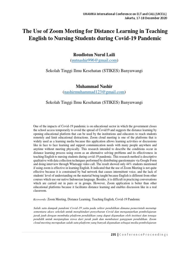 Zoom's Role in Nursing English Education | PDF | Educational Technology ...