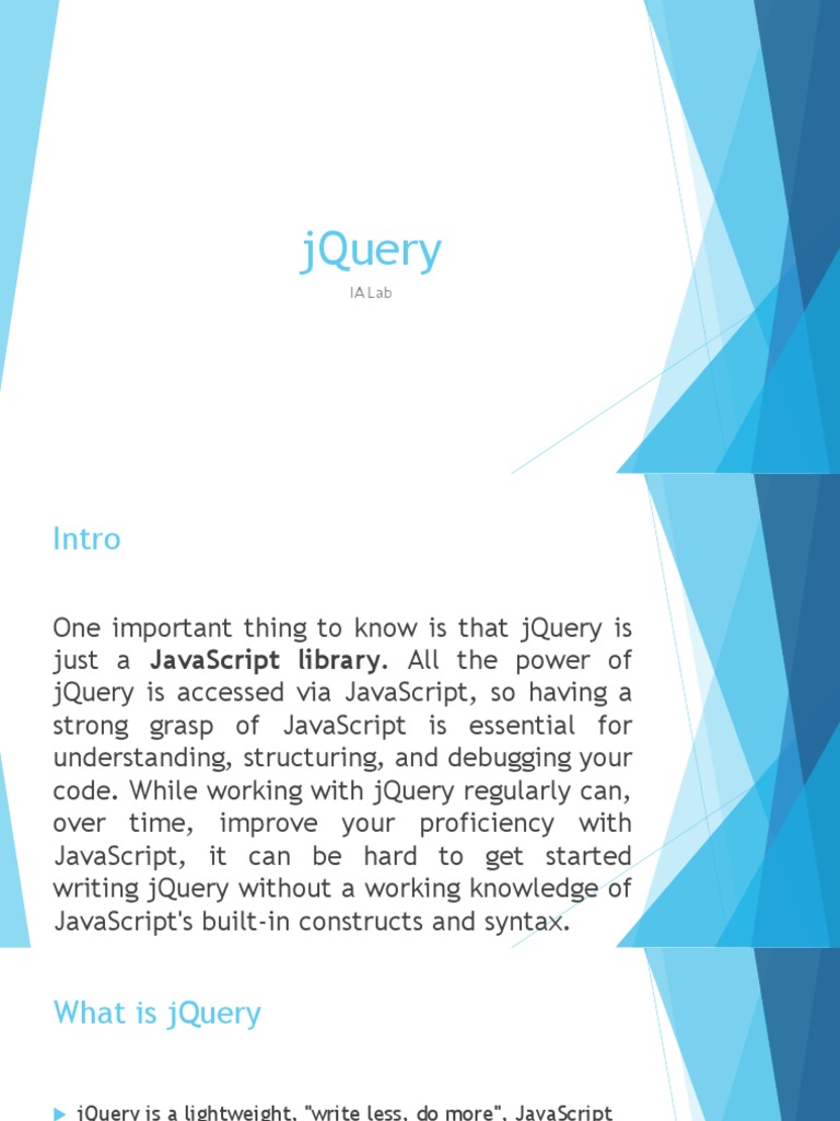 Jquery: Ia Lab | PDF | J Query | Information Technology Management