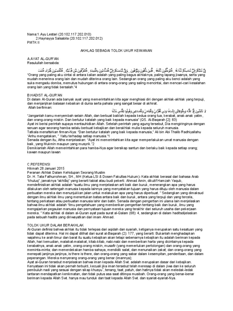 Akhlak Tolok Ukur | PDF | Hukum