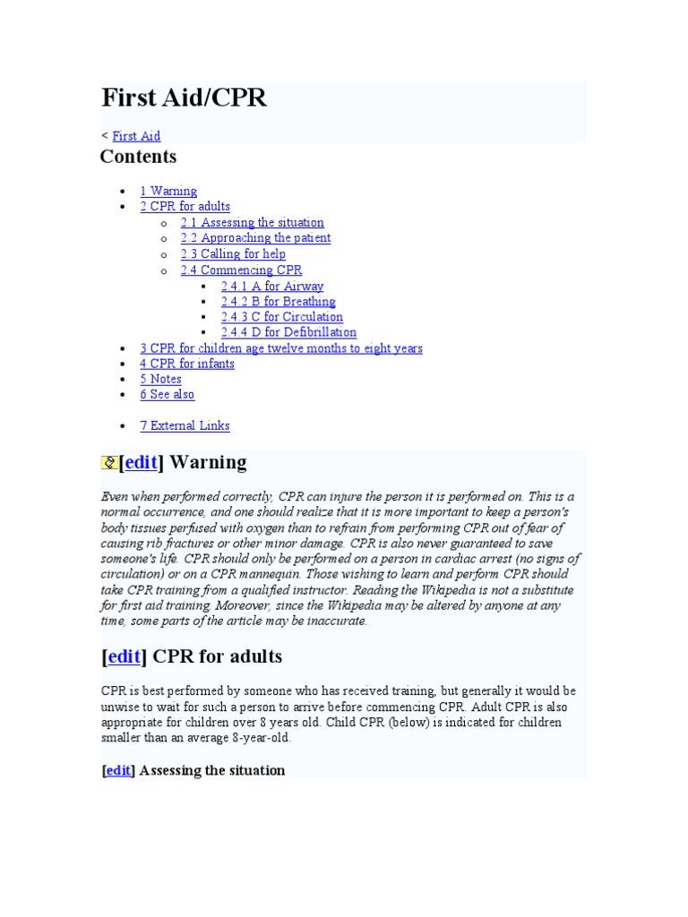 CPR 1 | PDF | Cardiopulmonary Resuscitation | Cardiac Arrest