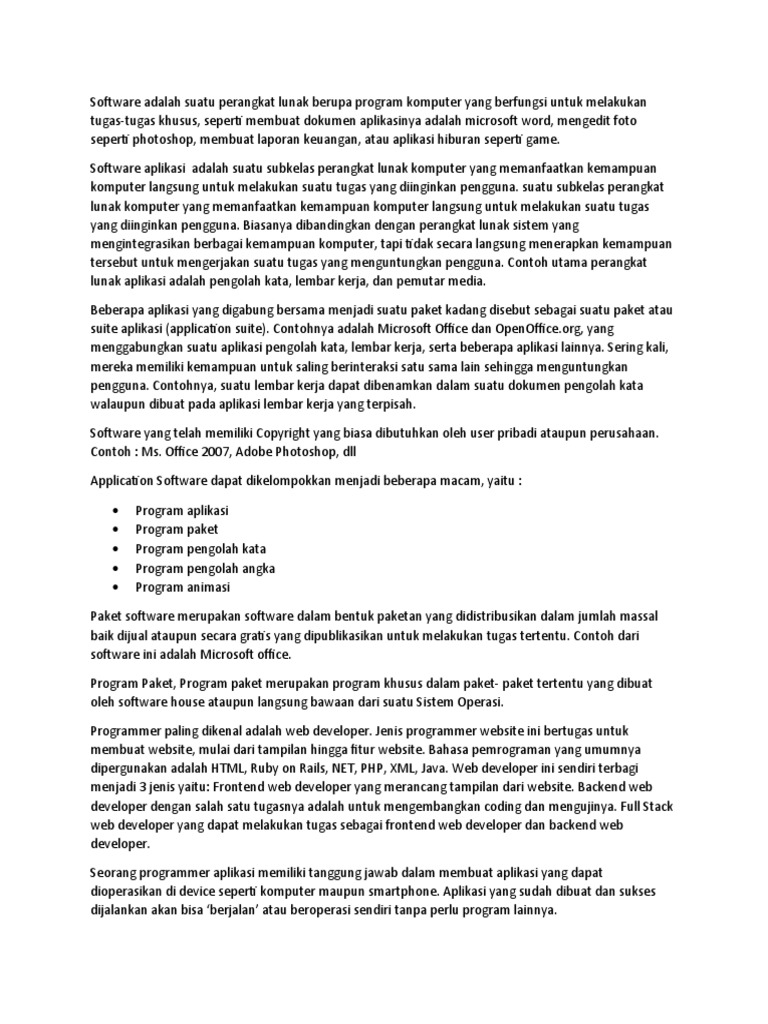 Software | PDF | Seni | Komputer