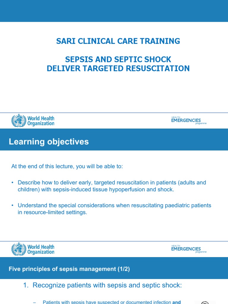 Sari Clinical Care Training Sepsis and Septic Shock Deliver Targeted ...