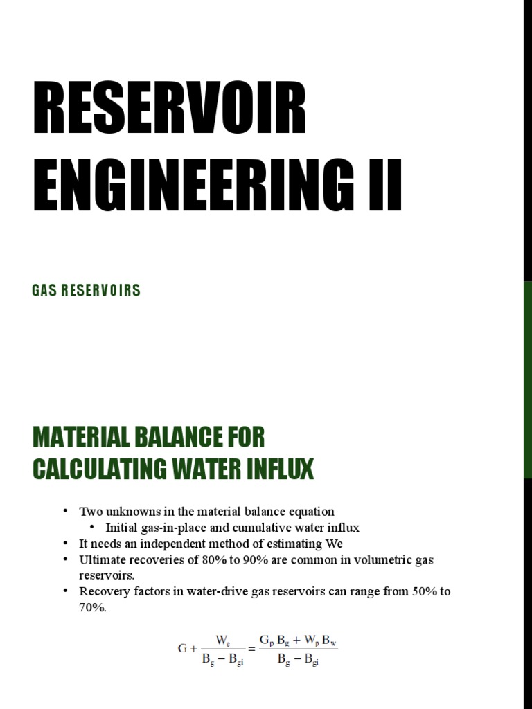 Gas Reservoir-Water Influx | PDF | Petroleum Reservoir | Gases