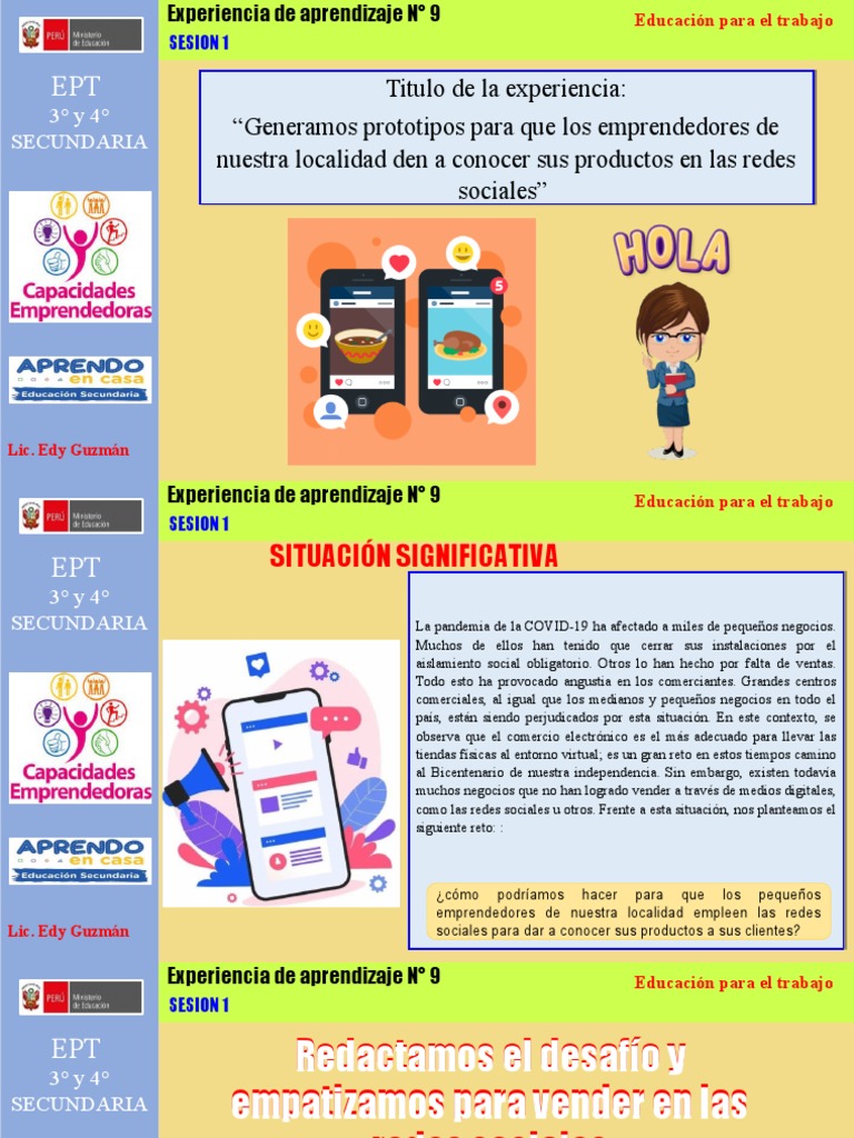EPT 3 y 4 ACT 1 - EXPERIENCIA IX | PDF | Aprendizaje | Iniciativa empresarial