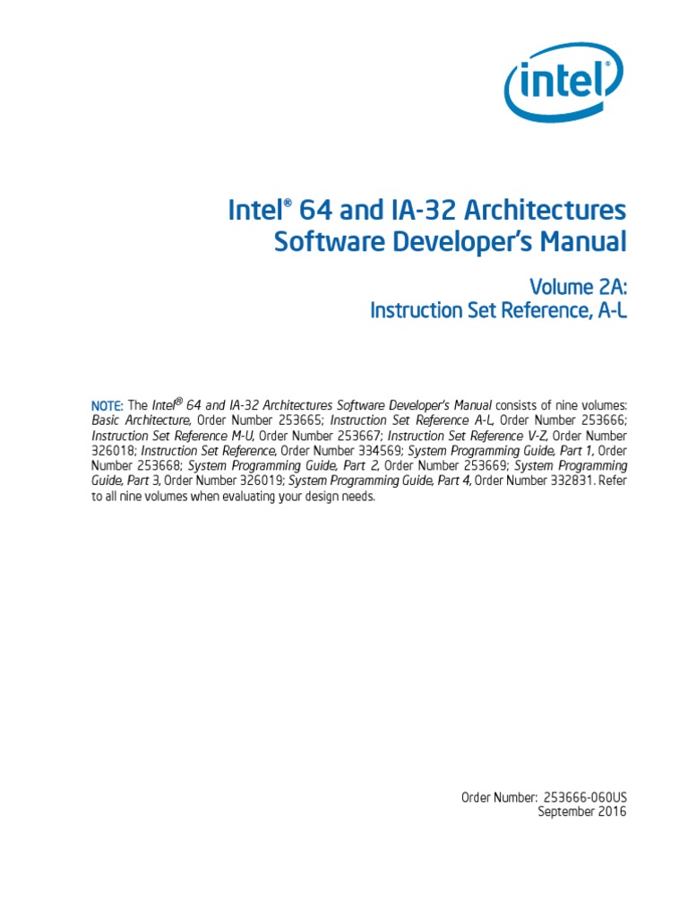 64 Ia 32 Architectures Software Developer Vol 2a Manual | PDF ...